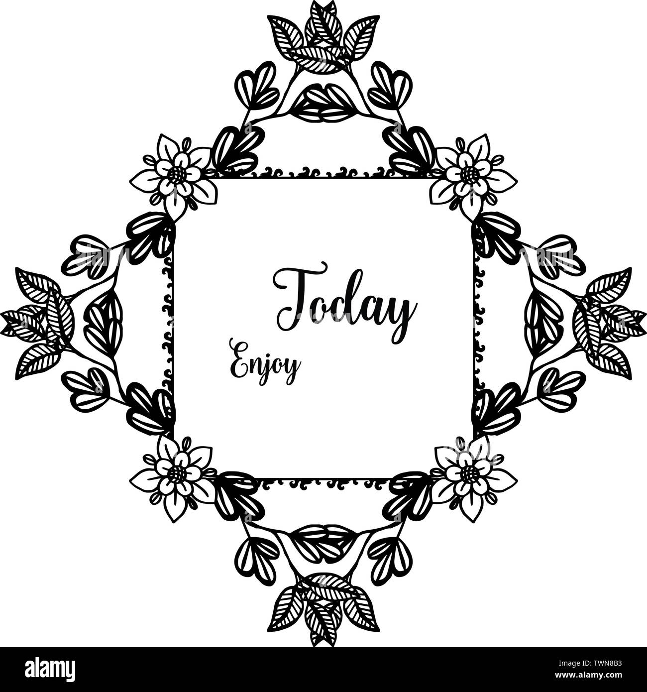 Vector illustration various flower frame for decoration invitation card ...