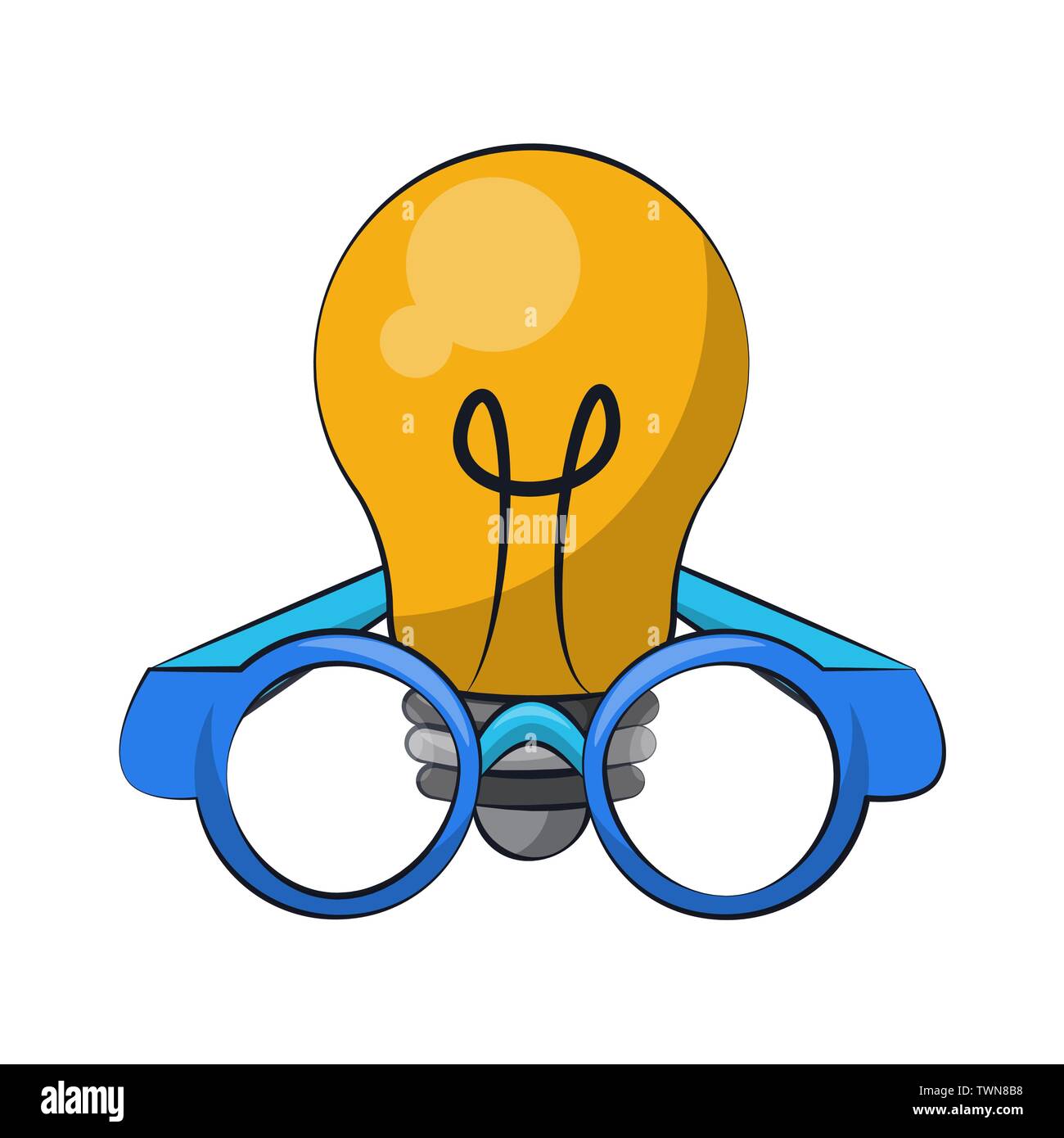Bulb light and glasses cartoon isolated Stock Vector Image & Art - Alamy