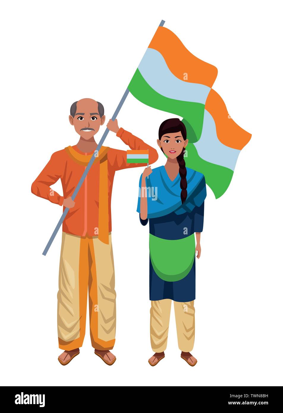 indian couple avatar cartoon character Stock Vector Image & Art - Alamy