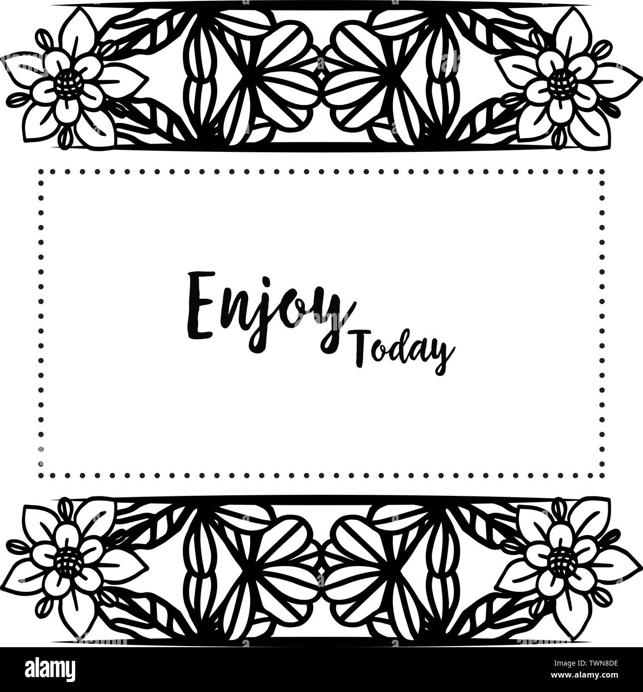Vector illustration elegant flower frame for decoration card hand drawn ...