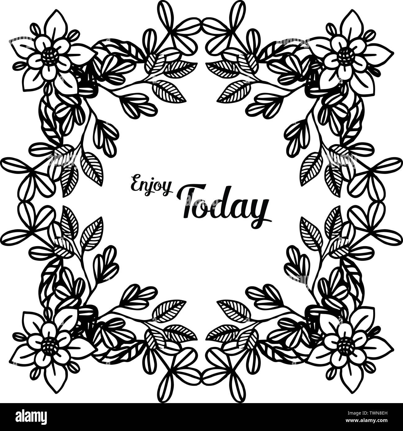 Vector illustration elegant flower frame for decoration card hand drawn ...