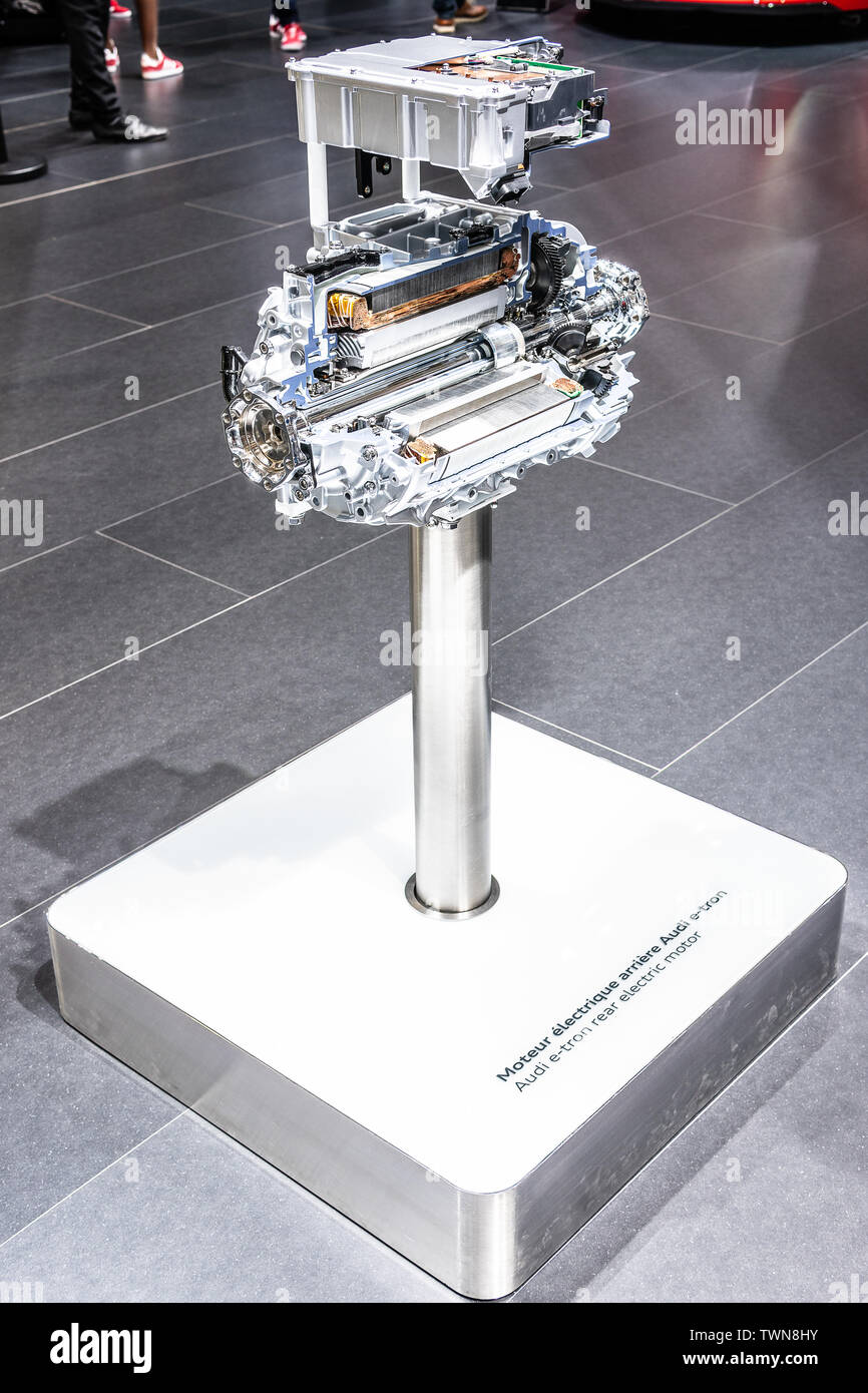 Paris, France, Oct 05, 2018 cross section, Audi e-tron 55 quattro SUV ...
