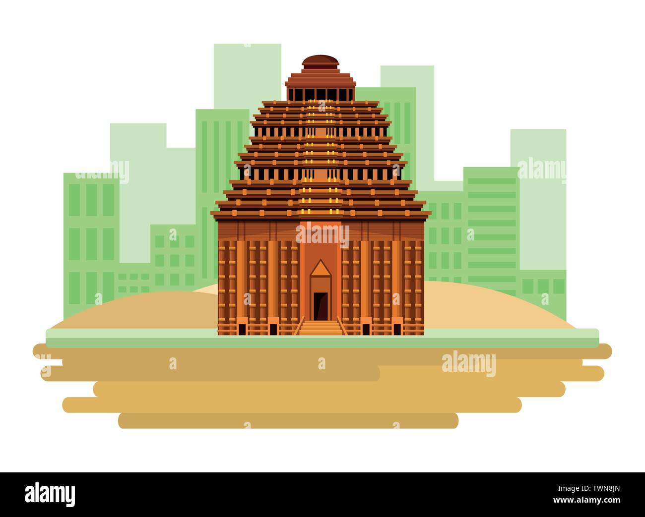 indian building monuments icon cartoon Stock Vector Image & Art - Alamy