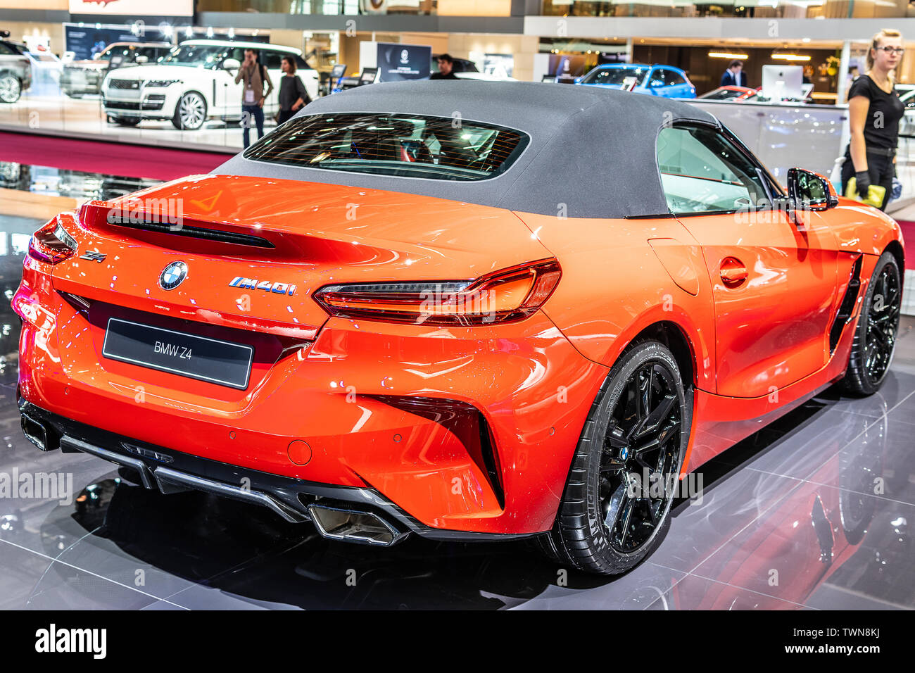 Paris, France, Oct 06, 2018 metallic all new orange BMW Z4 M40i ...