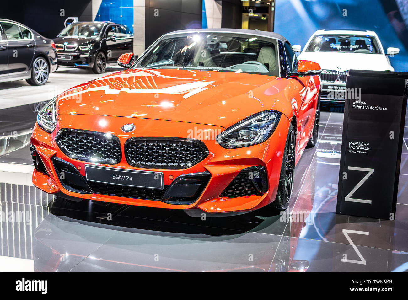 Paris, France, Oct 06, 2018 metallic all new orange BMW Z4 M40i ...