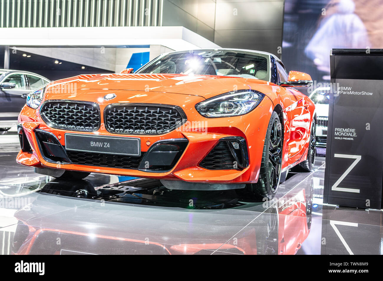 Paris, France, Oct 06, 2018 metallic all new orange BMW Z4 M40i ...