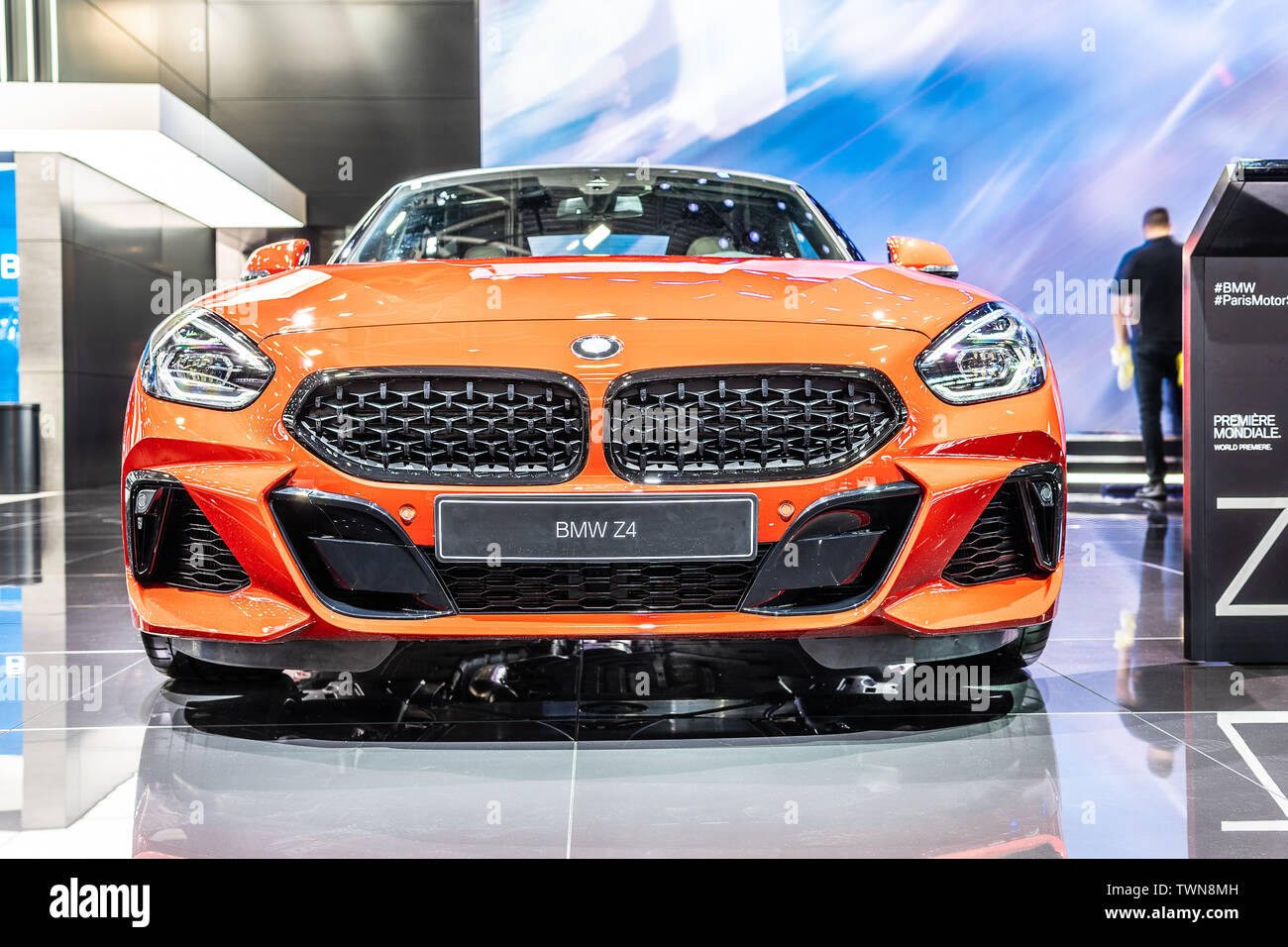 Paris, France, Oct 06, 2018 metallic all new orange BMW Z4 M40i ...