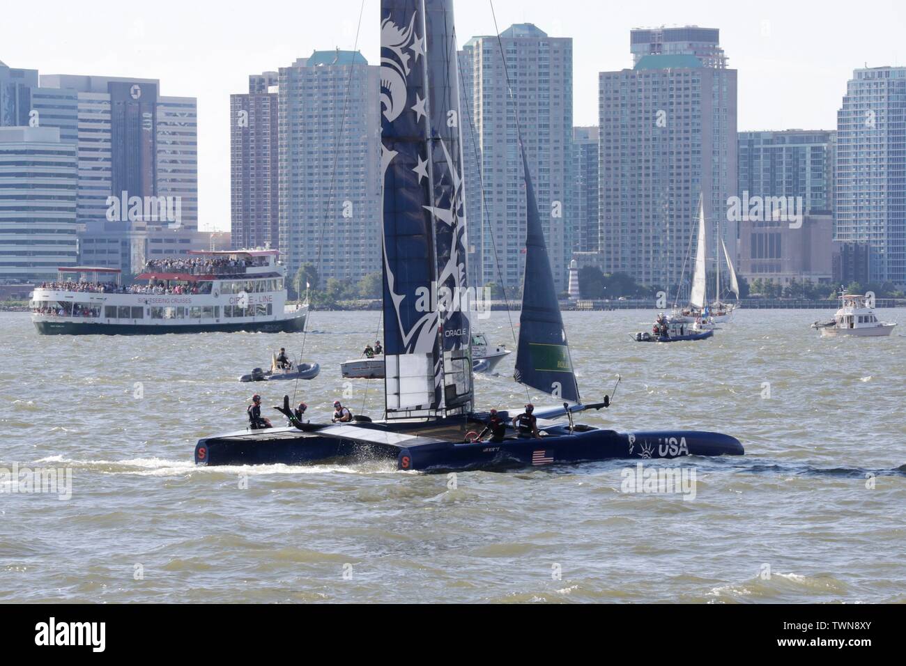 Racing catamaran rudder hi-res stock photography and images - Alamy