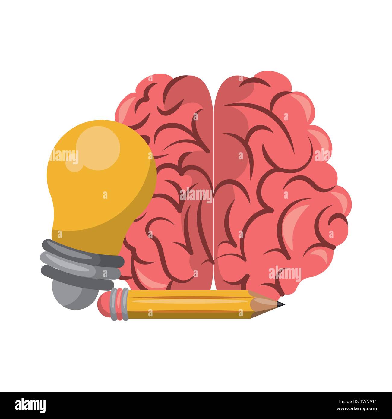 Human brain intelligence and creativity cartoons Stock Vector Image ...
