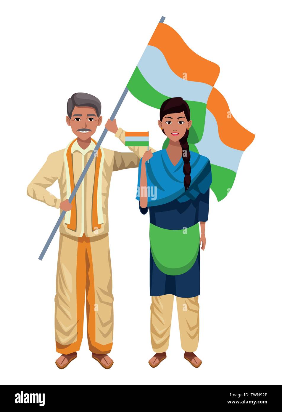 indian couple avatar cartoon character Stock Vector Image & Art - Alamy