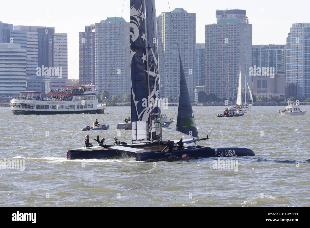 Racing catamaran rudder hi-res stock photography and images - Alamy