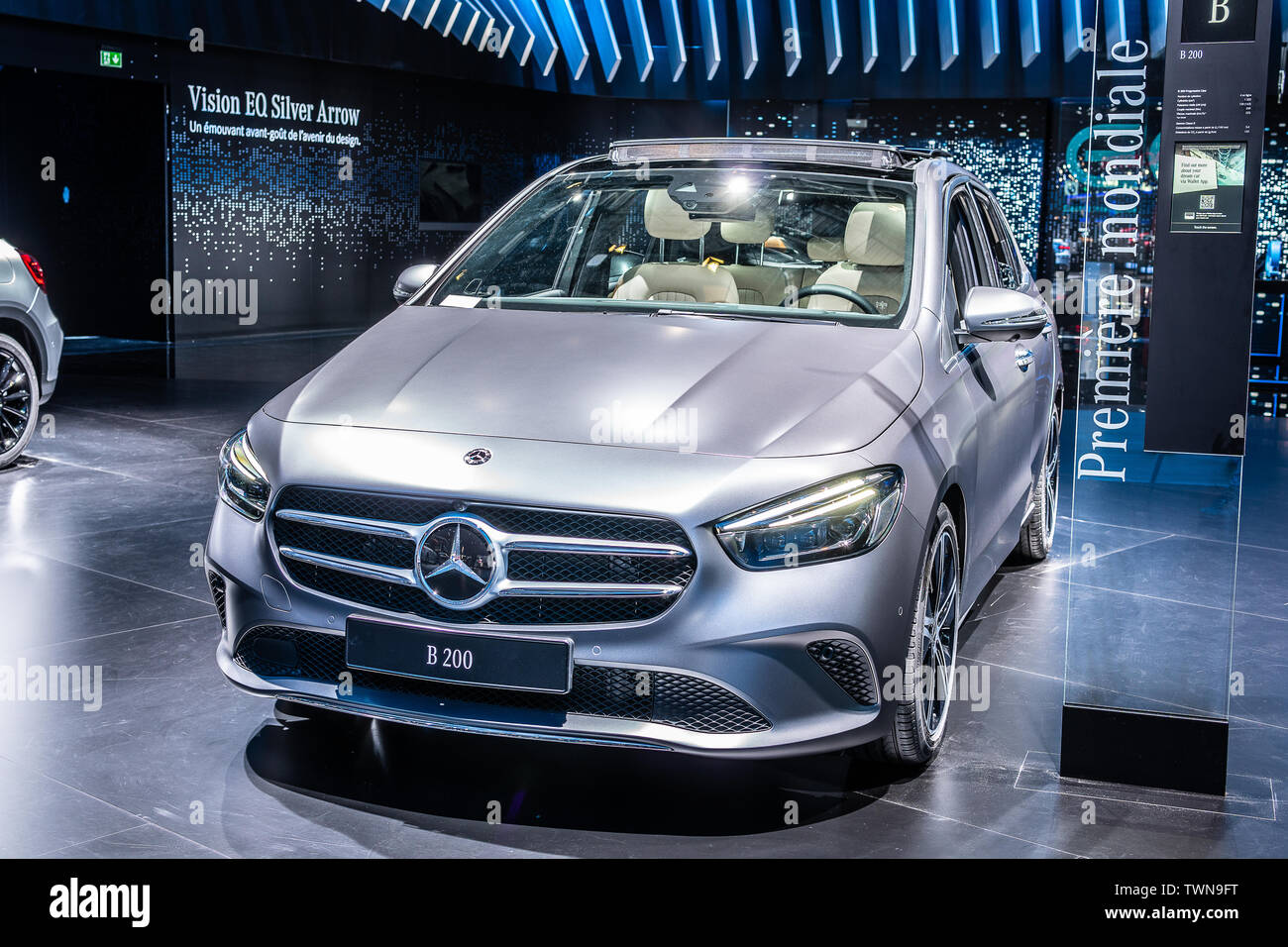 Paris, France, October 2018: all new Mercedes B 200 at Mondial Paris ...
