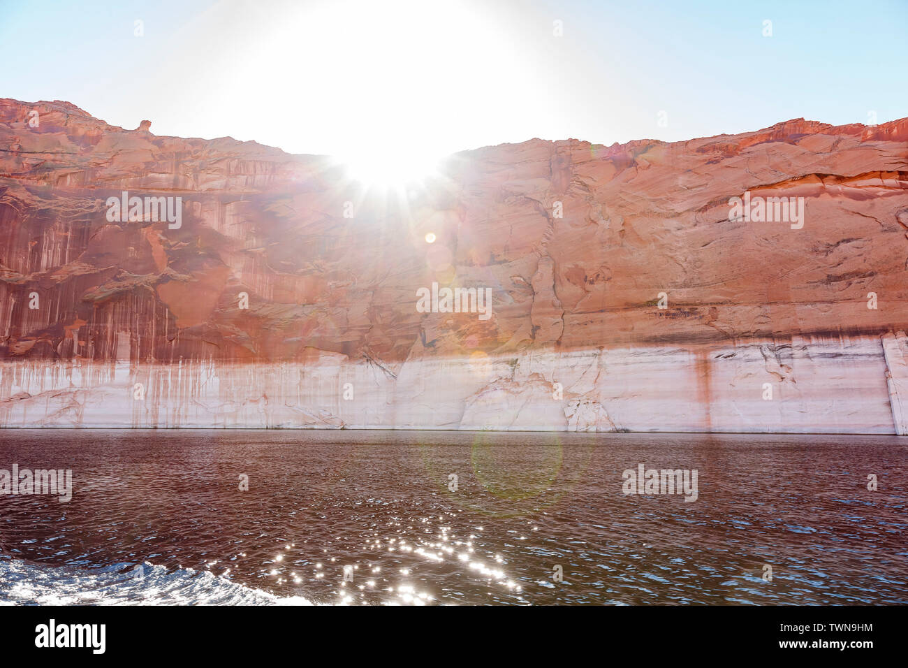 The famous Antelope Canyon from boat trip at Page, Arizona Stock Photo ...