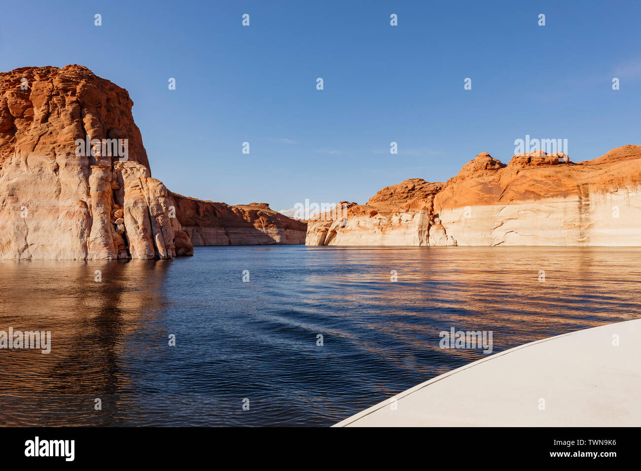 The famous Antelope Canyon from boat trip at Page, Arizona Stock Photo ...
