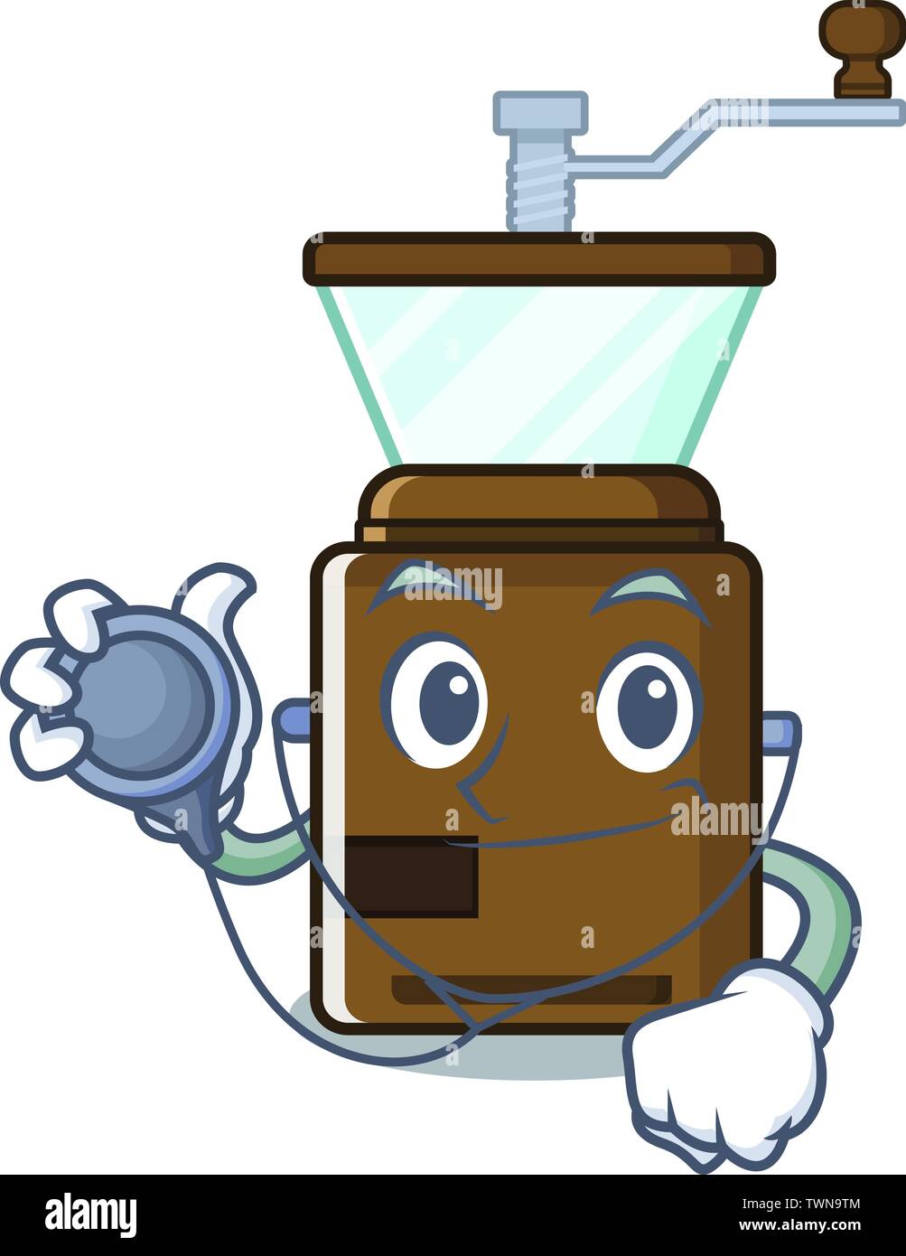 Doctor coffee grinder isolated in the mascot Stock Vector Image & Art ...