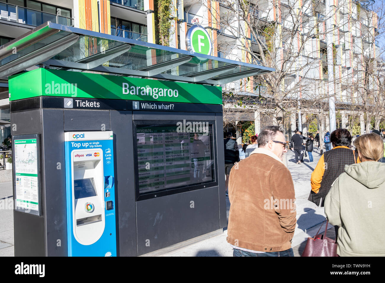 Barangaroo ferry wharf ticket and opal card machine at Barangaroo ...