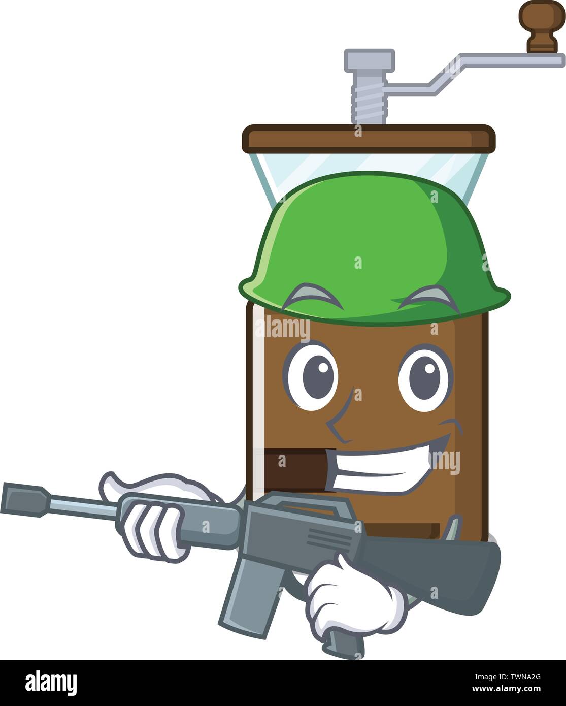 Army coffee grinder isolated in the mascot Stock Vector Image & Art - Alamy