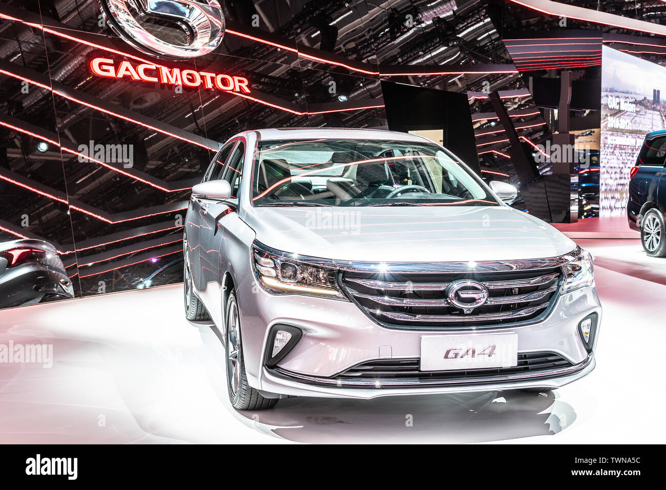 Paris, France, October 08, 2018: GAC Motor GA4 at Mondial Paris Motor ...