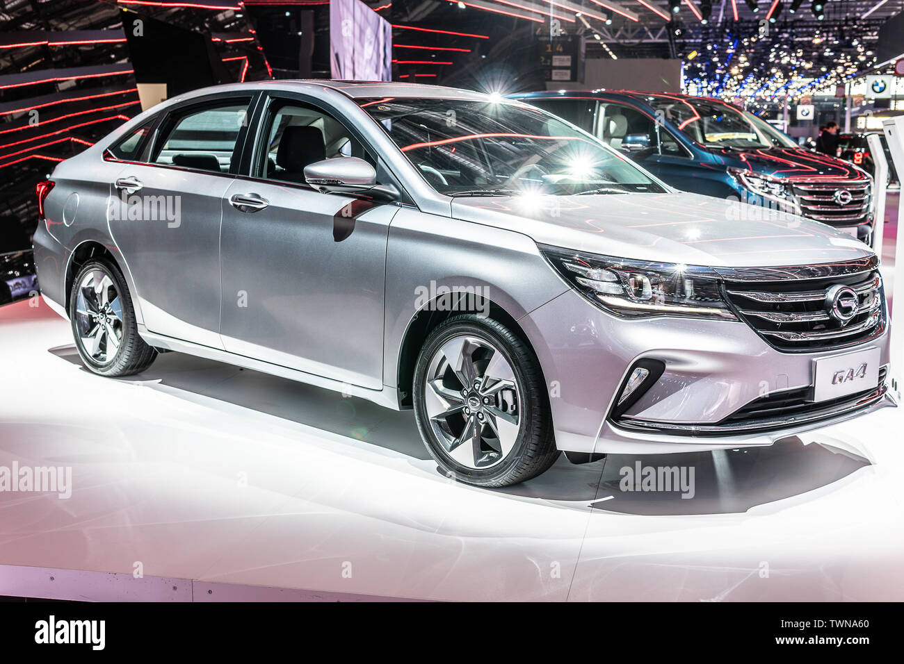Paris, France, October 08, 2018: GAC Motor GA4 at Mondial Paris Motor ...