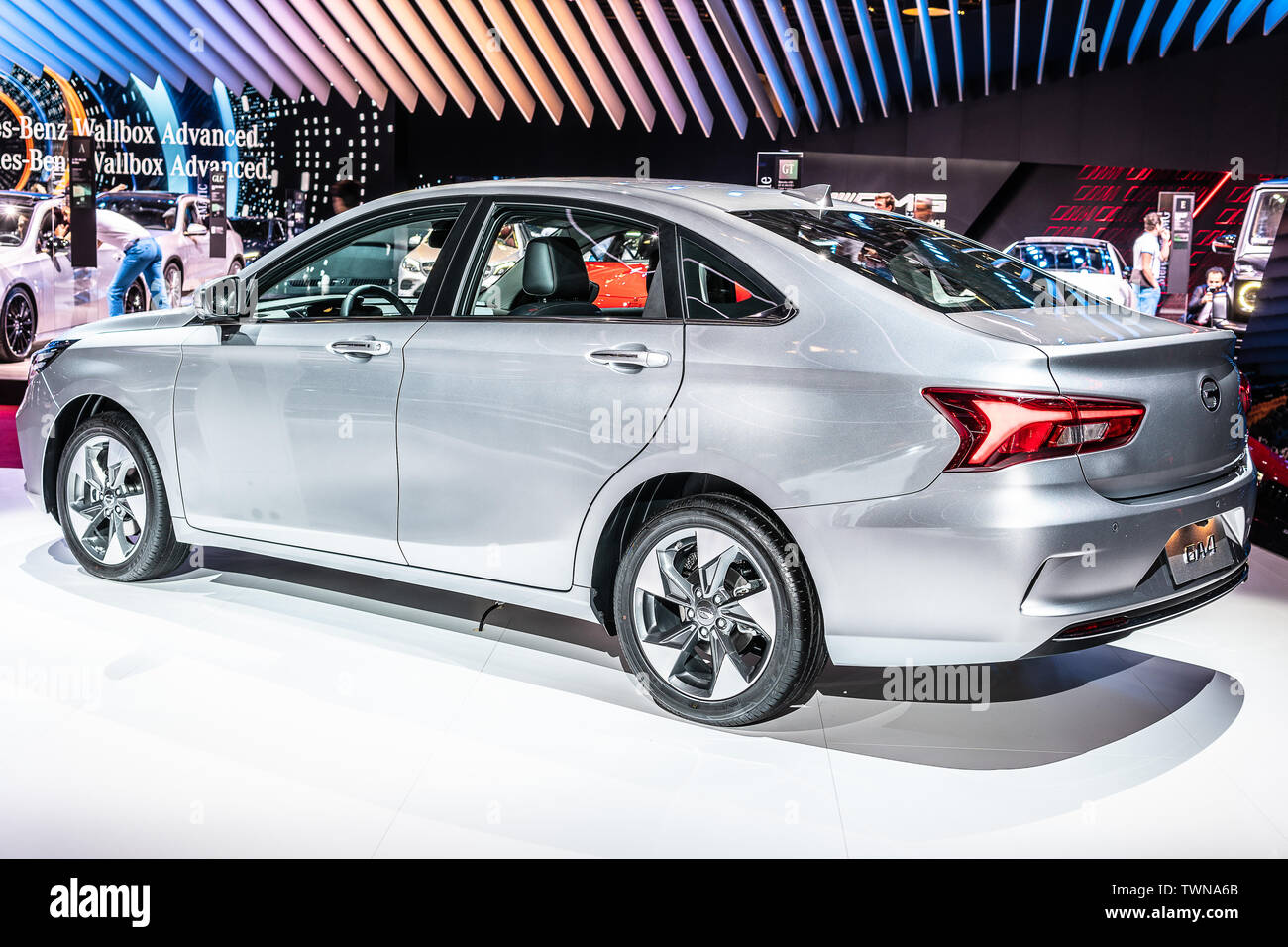 Paris, France, October 08, 2018: GAC Motor GA4 at Mondial Paris Motor ...