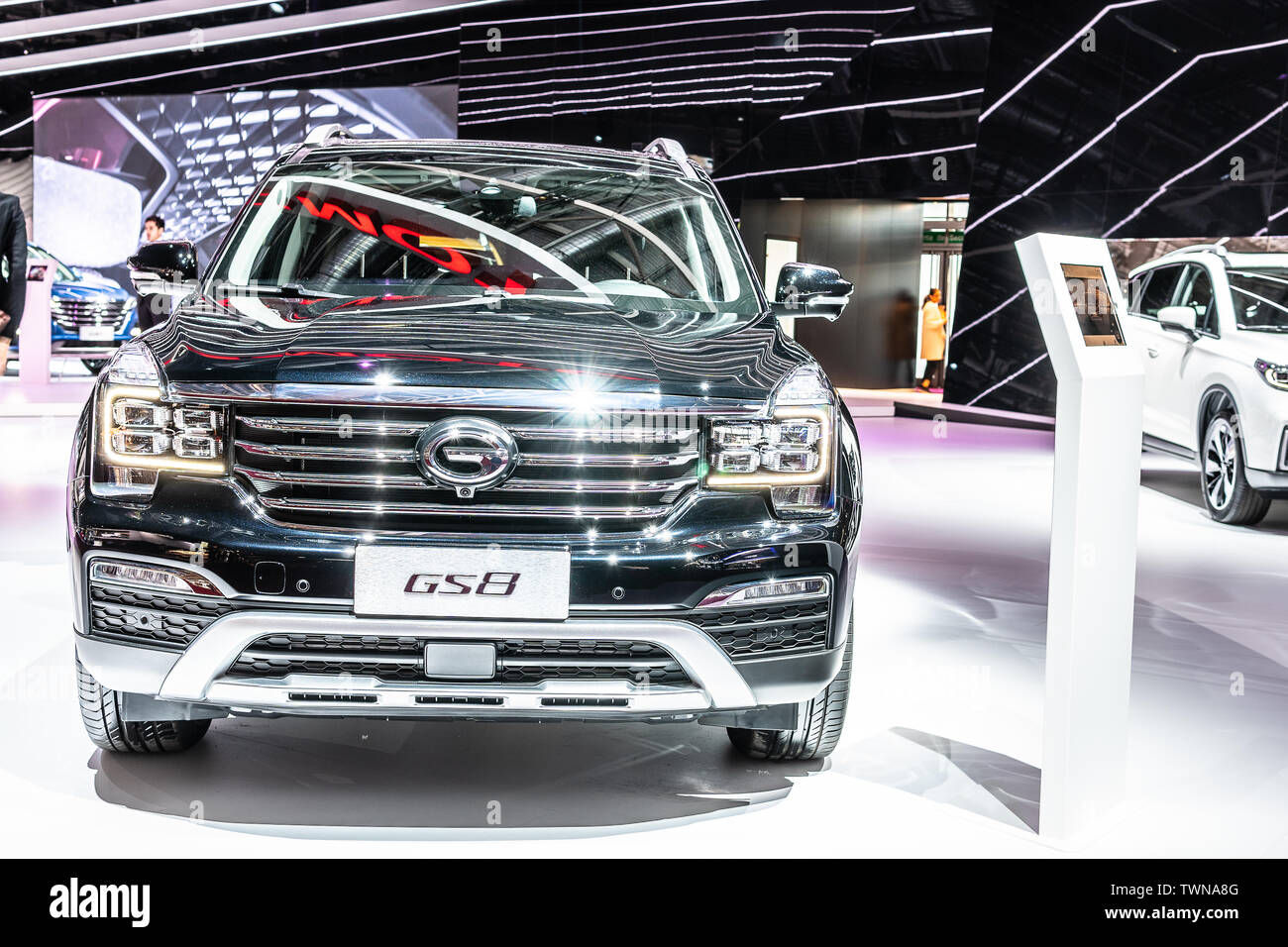 Paris, France, October 08, 2018: GAC Motor GS8 at Mondial Paris Motor Show, car produced by ...