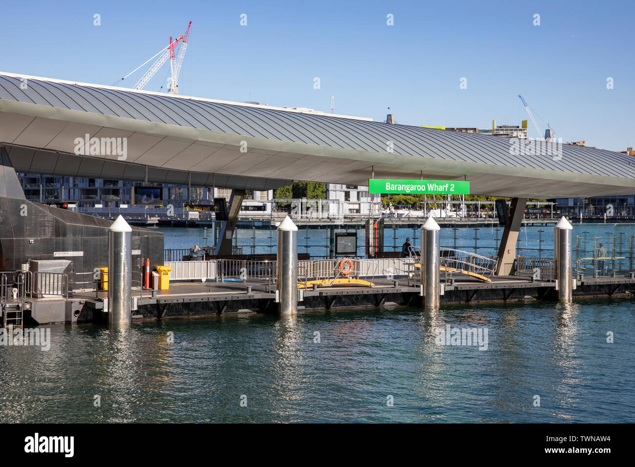 Barangaroo ferry wharf at Barangaroo urban development precinct in ...