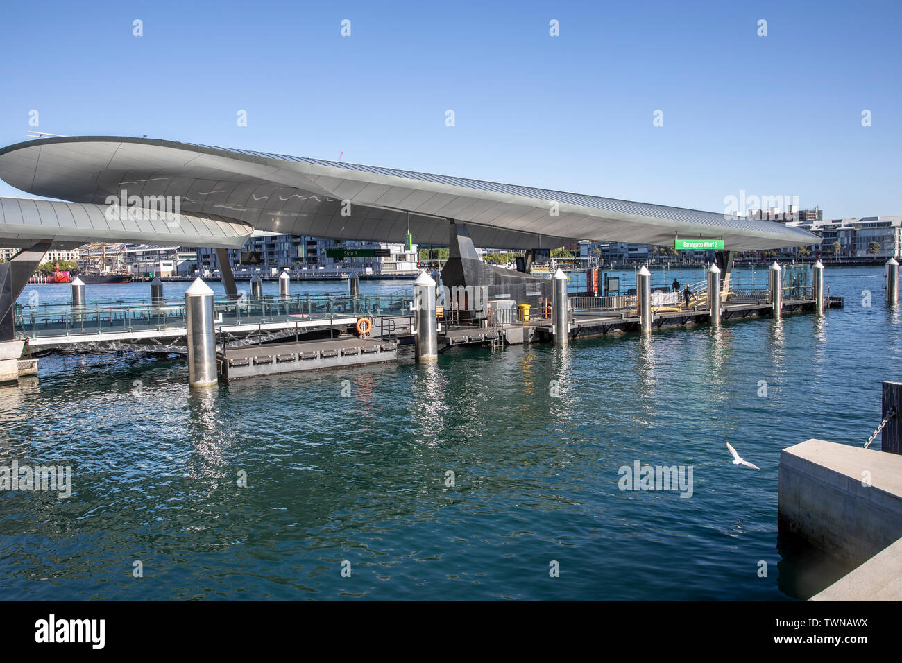 Barangaroo ferry wharf at Barangaroo urban development precinct in ...