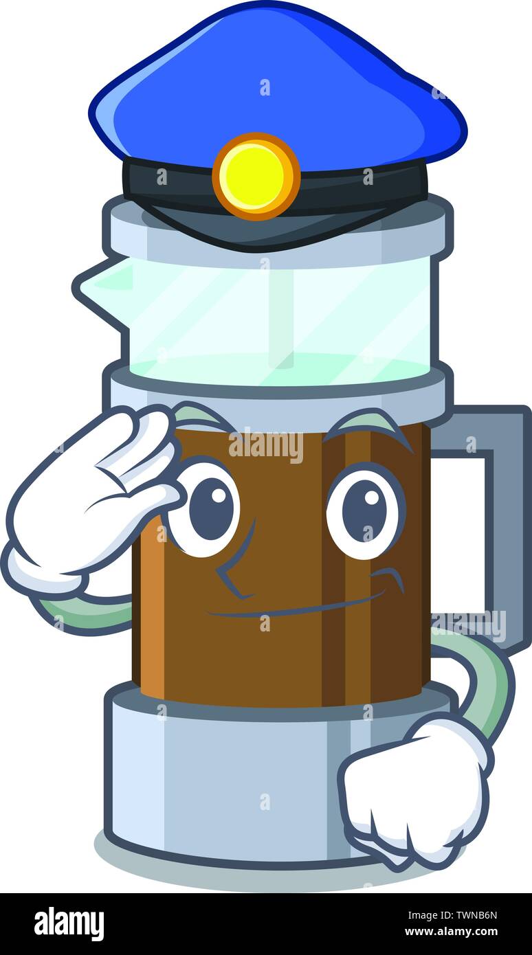 Police french press isolated with the character Stock Vector Image ...