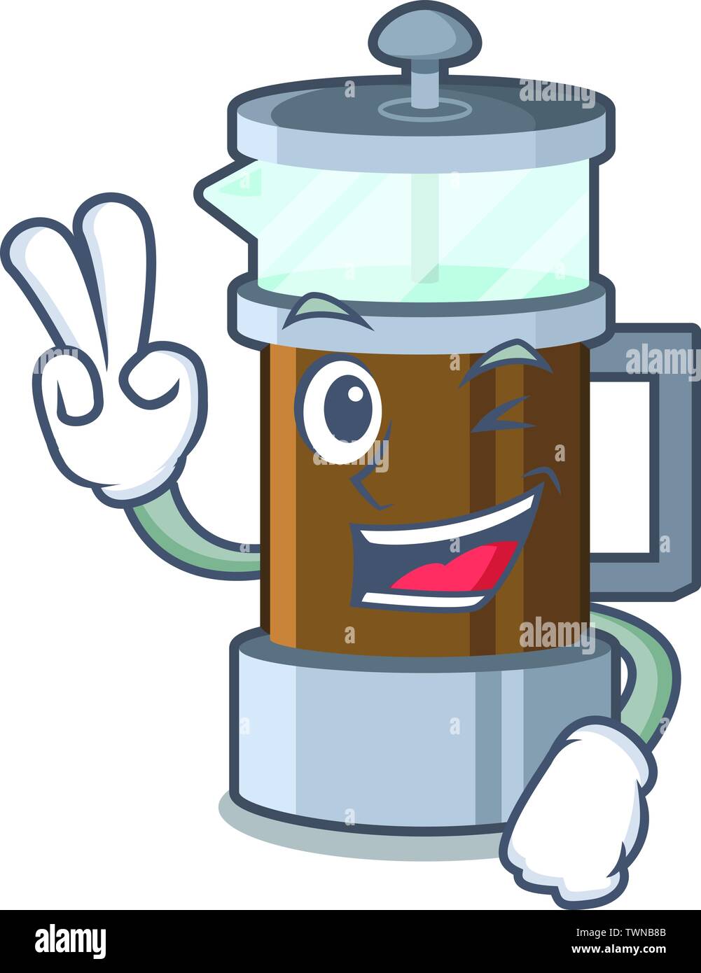 Two finger french press in the mascot shape Stock Vector Image & Art ...