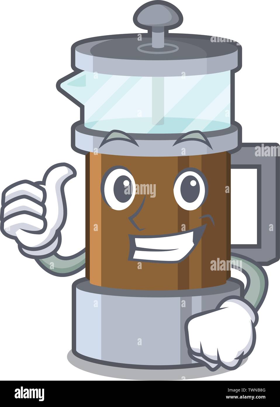 Thumbs up french press in the mascot shape Stock Vector Image & Art - Alamy