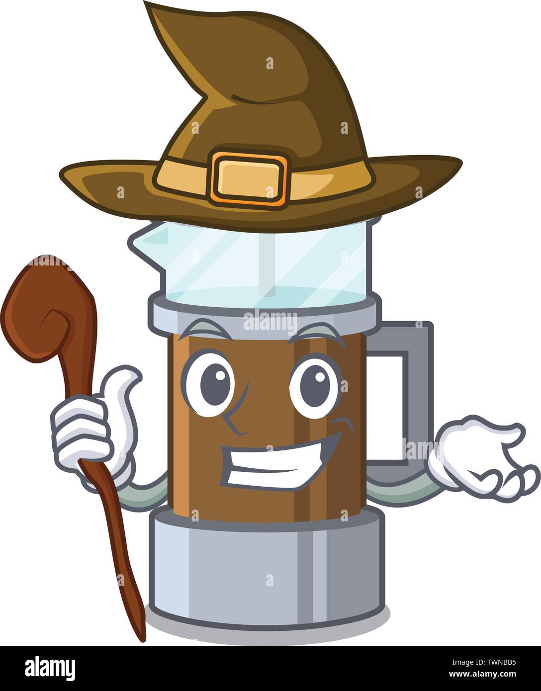 Witch french press in a cartoon glass Stock Vector Image & Art - Alamy