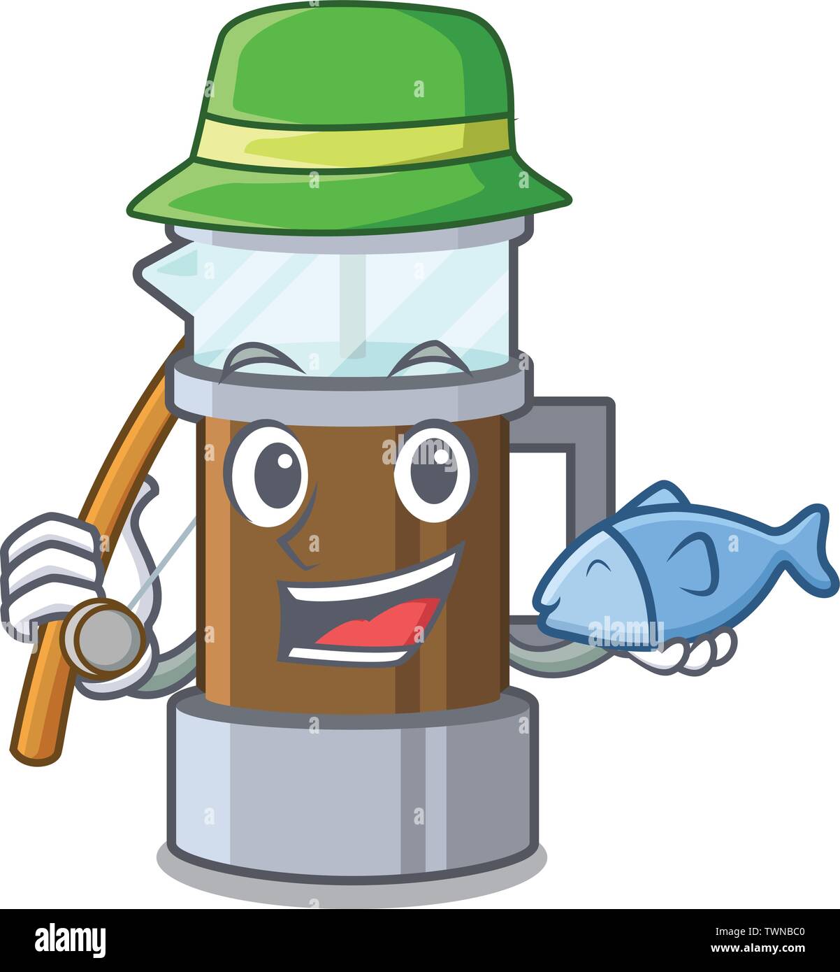 Fishing french press in a cartoon glass Stock Vector Image & Art - Alamy