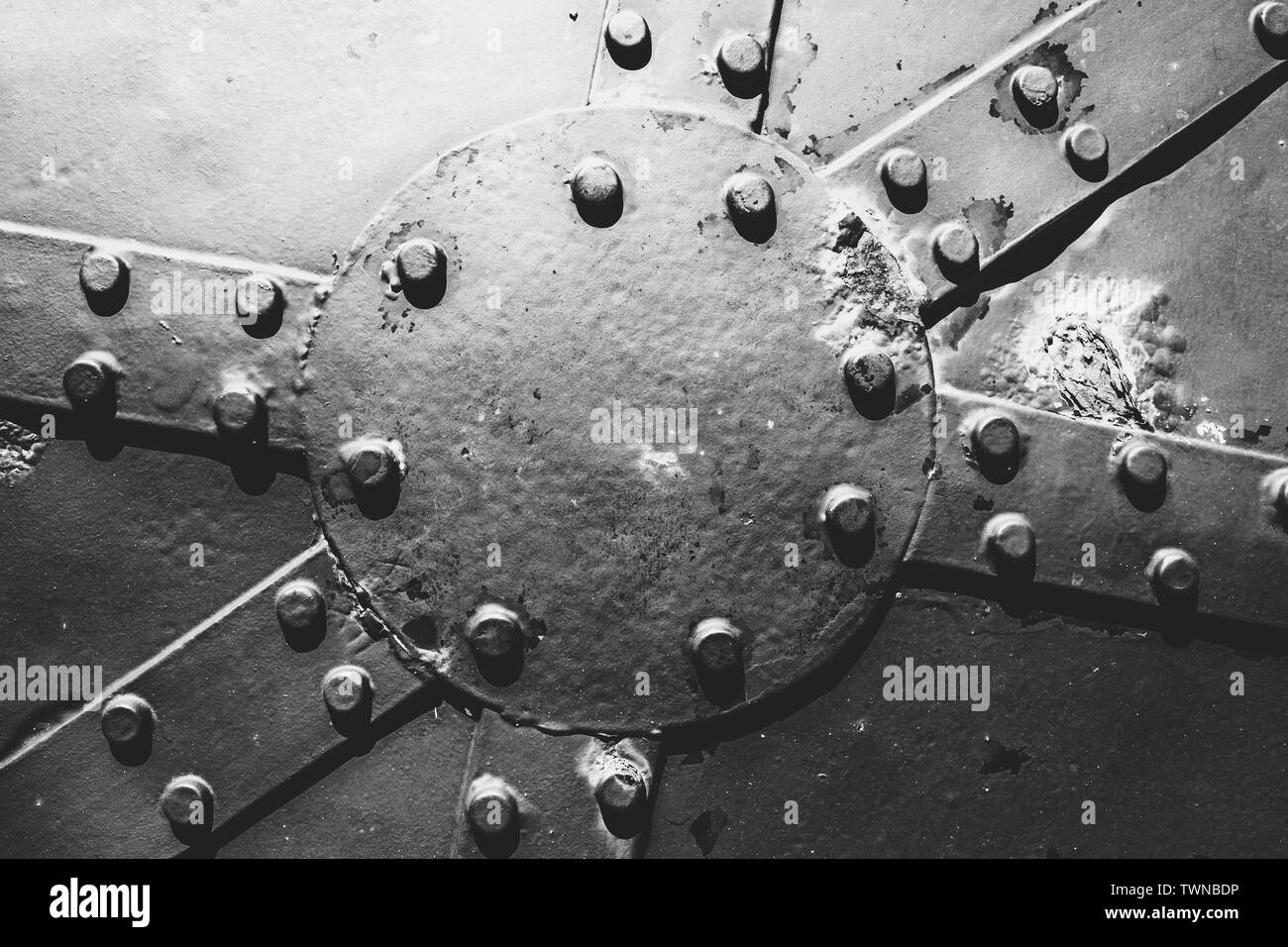 Close up of the bolts of a hatch at a historic military fort Stock ...