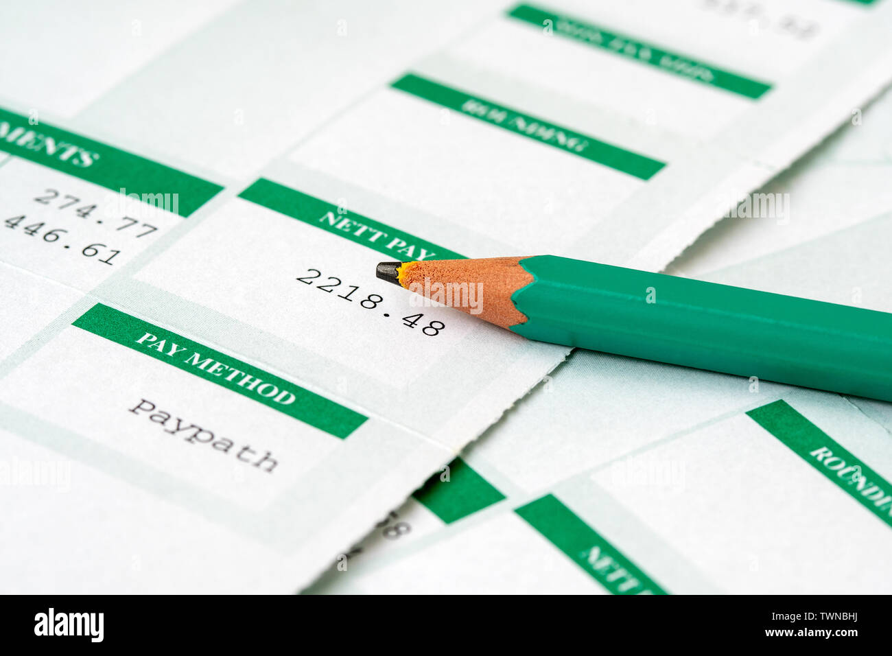 Salary slip of paper hi-res stock photography and images - Alamy