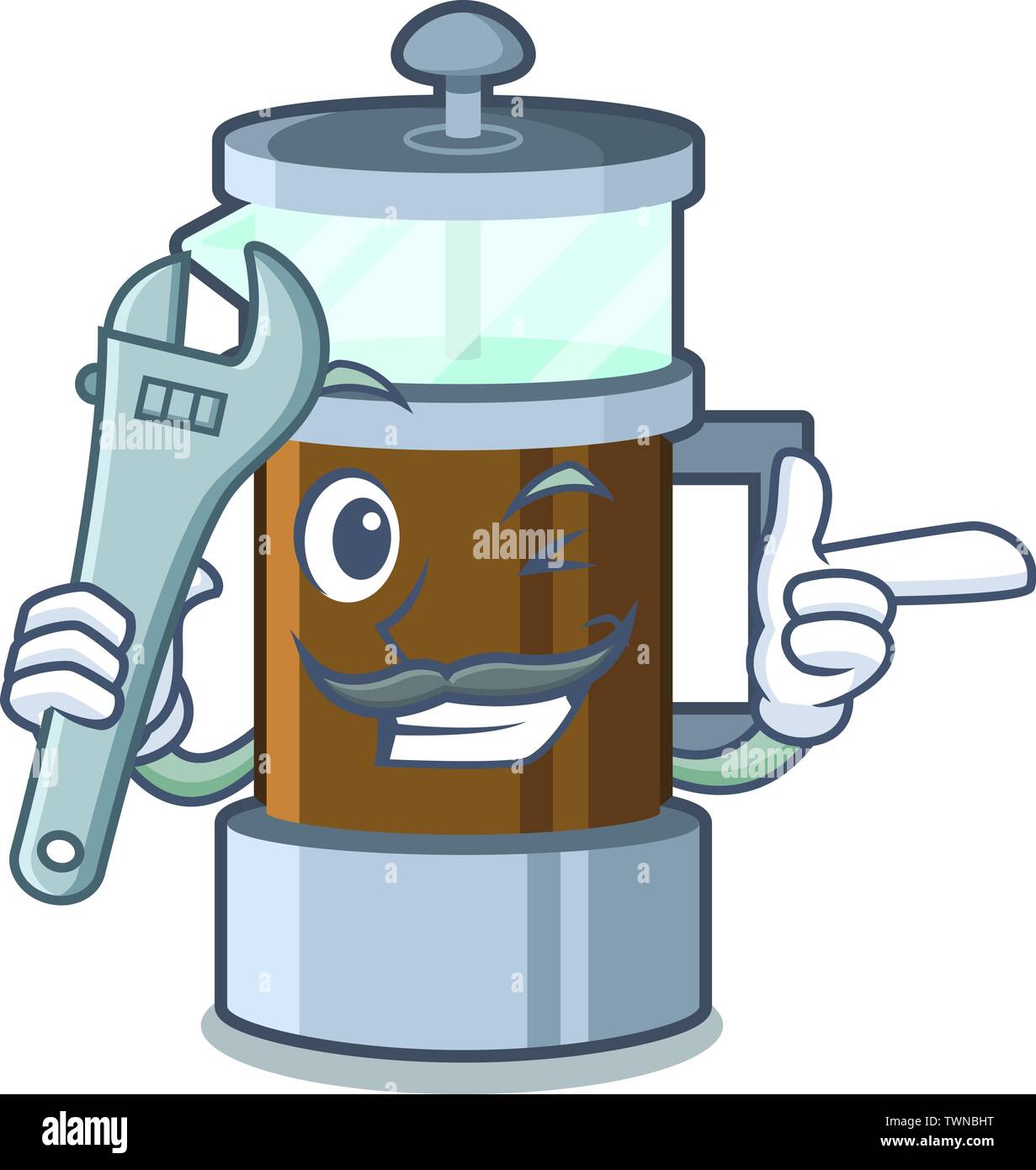 Mechanic french press in a cartoon fridge Stock Vector Image & Art - Alamy