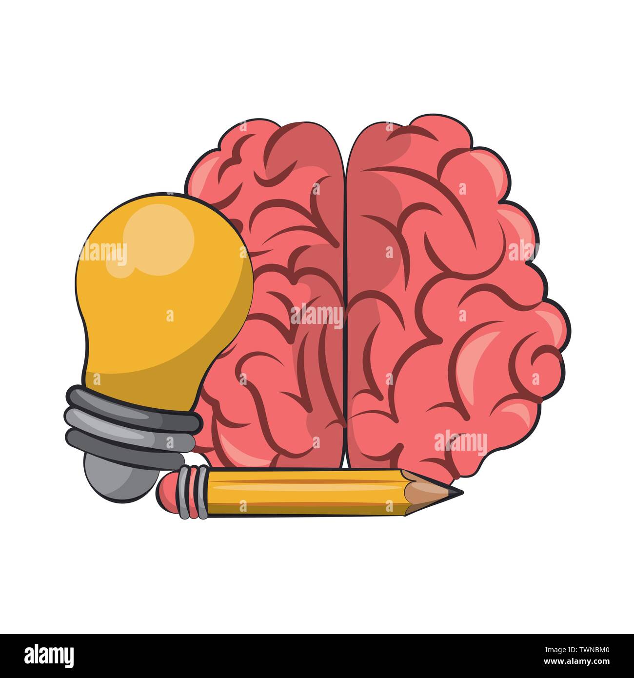Human brain intelligence and creativity cartoons Stock Vector Image ...