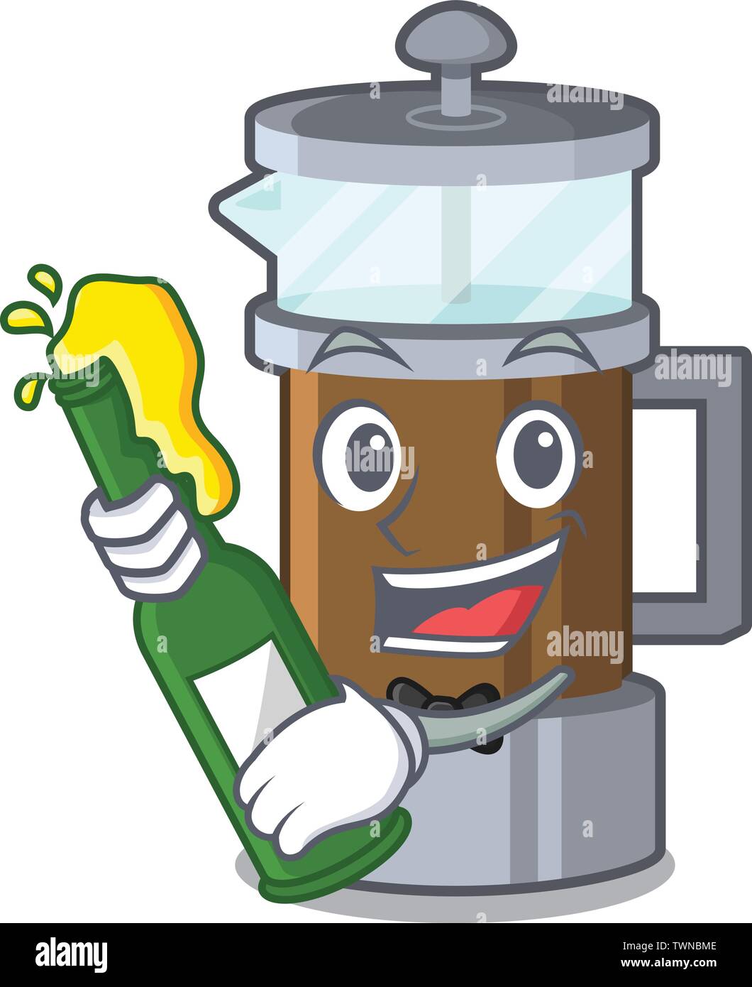 With beer french press in a cartoon fridge Stock Vector Image & Art - Alamy