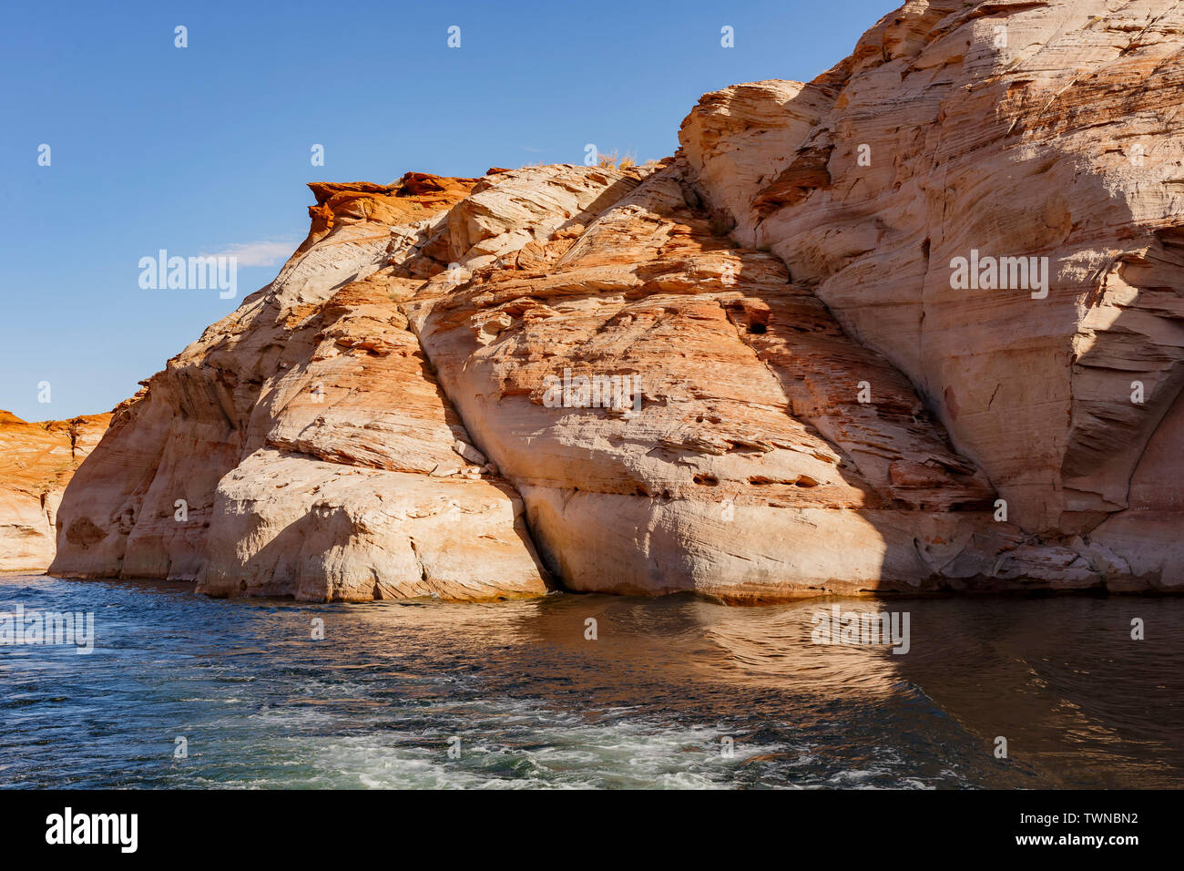 The famous Antelope Canyon from boat trip at Page, Arizona Stock Photo ...