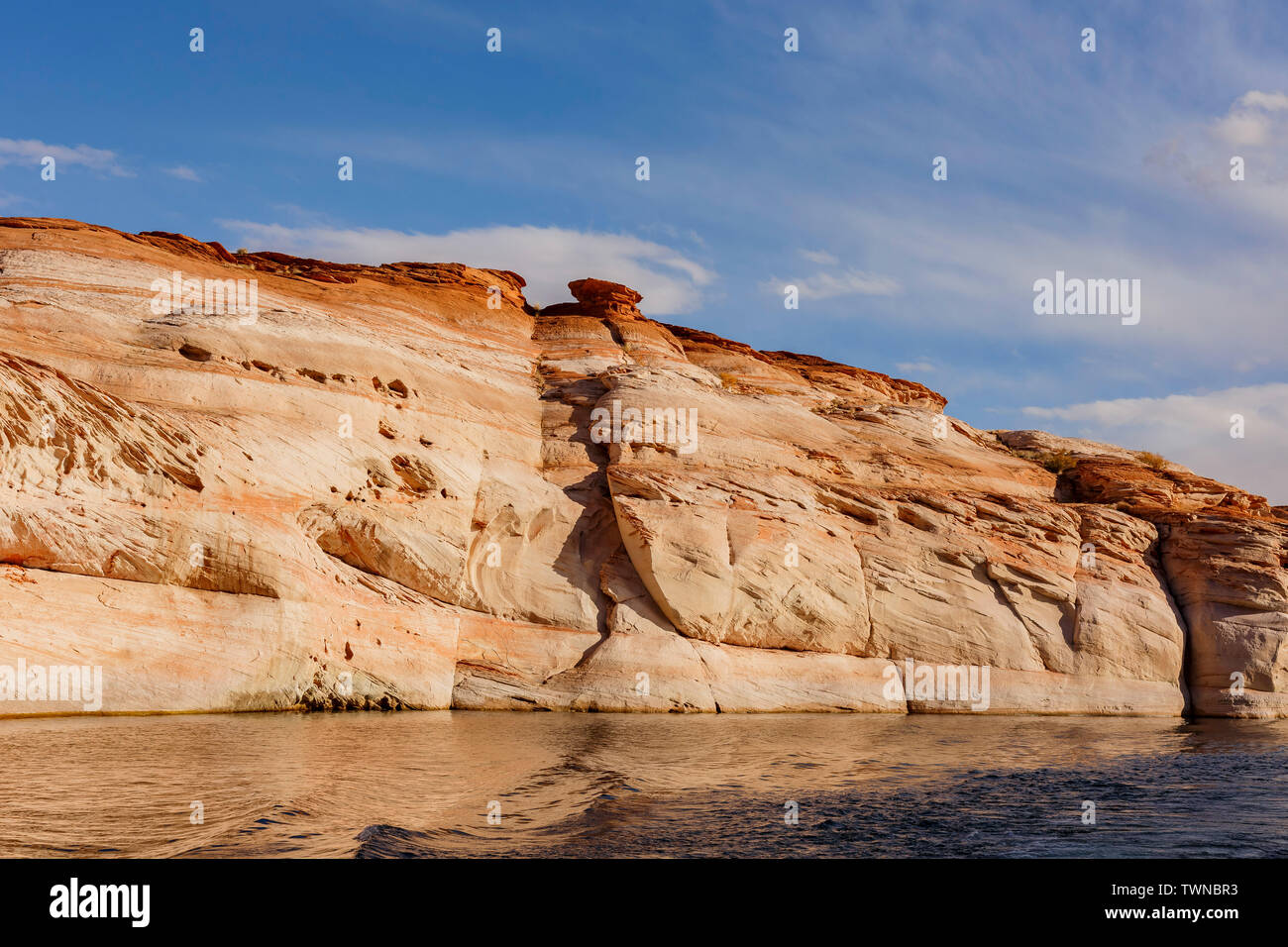 The famous Antelope Canyon from boat trip at Page, Arizona Stock Photo ...