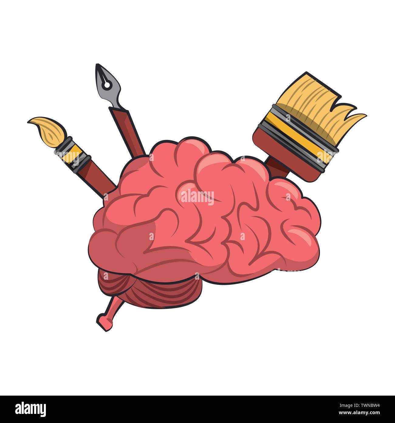 Human brain intelligence and creativity cartoons Stock Vector Image ...