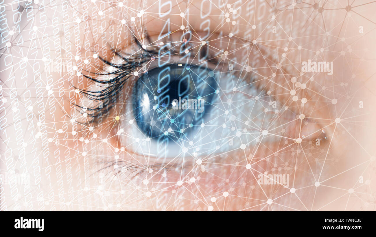 Future Technology Biometric Identification Security Scan Stock Photo