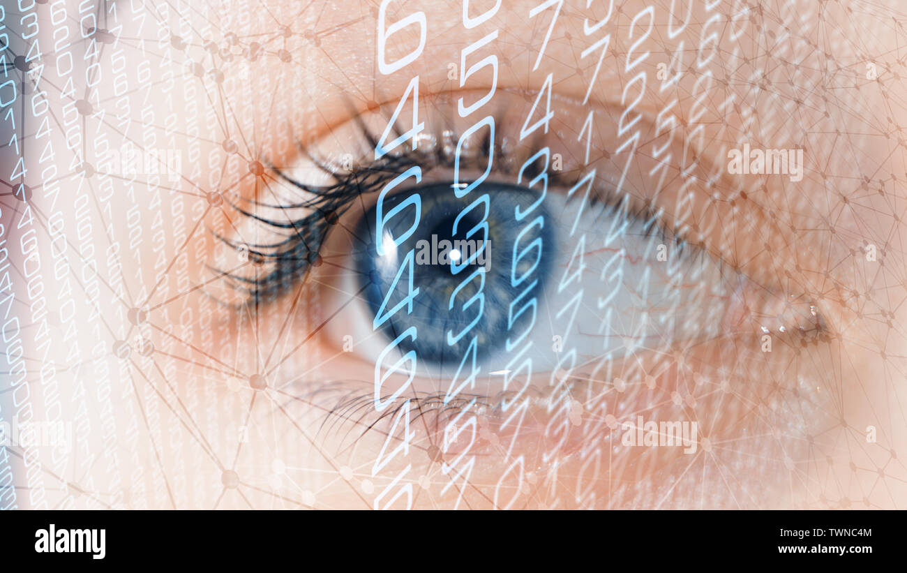 Human face biometric data scan Stock Photo - Alamy