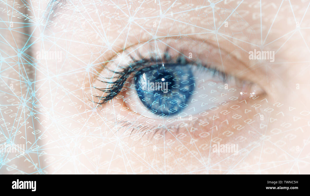Futuristic eye scan process creative concept Stock Photo - Alamy