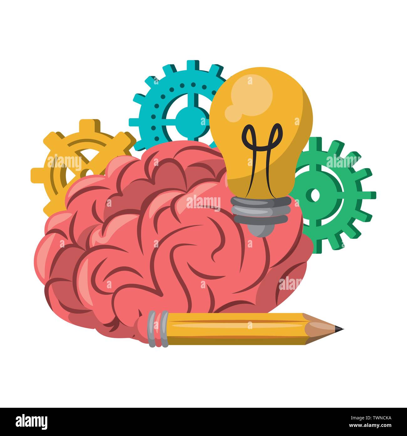 Human brain intelligence and creativity cartoons Stock Vector Image ...