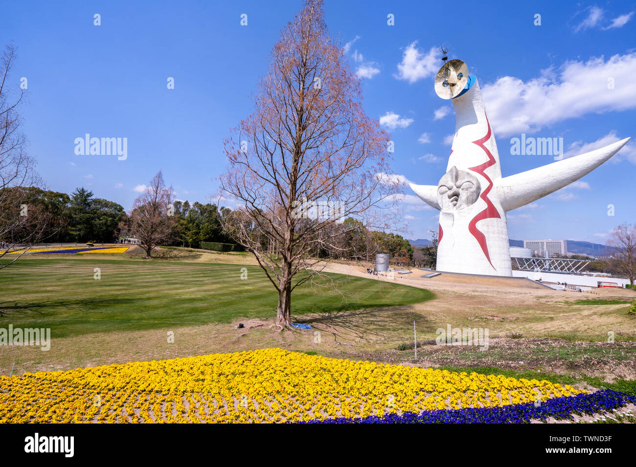 Osaka, Japan - March. 26, 2019: Majestic Tower of the Sun, Taiyo No To ...