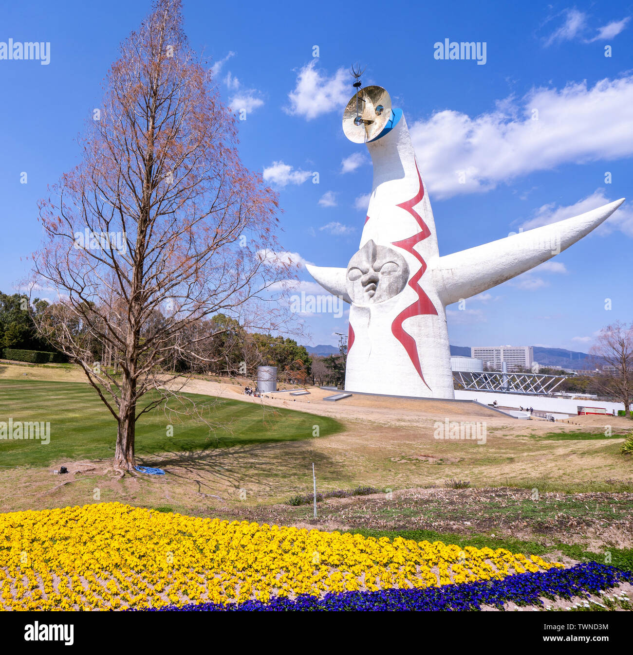 Osaka, Japan - March. 26, 2019: Majestic Tower of the Sun, Taiyo No To ...