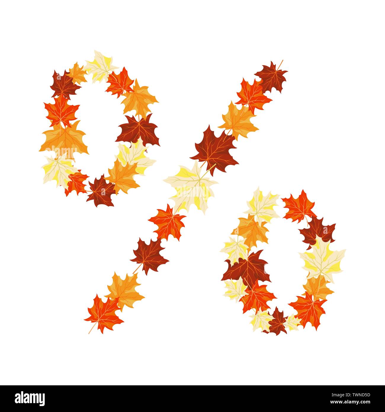 Autumn Maples Leaves Letter. Golden Fall Design. Vector illustration ...