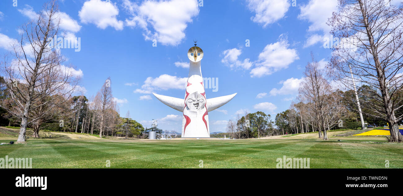 Osaka, Japan - March. 26, 2019: Majestic Tower of the Sun, Taiyo No To ...