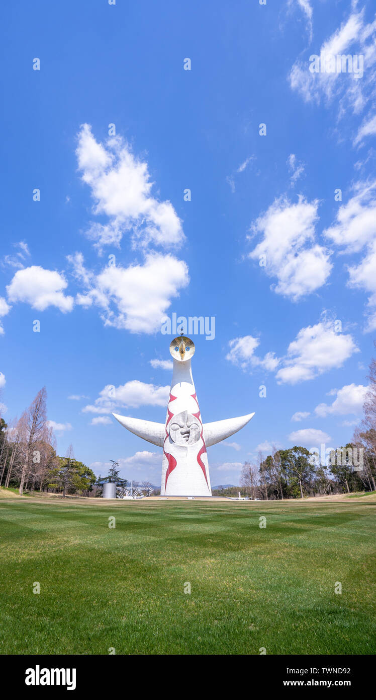 Osaka, Japan - March. 26, 2019: Majestic Tower of the Sun, Taiyo No To ...