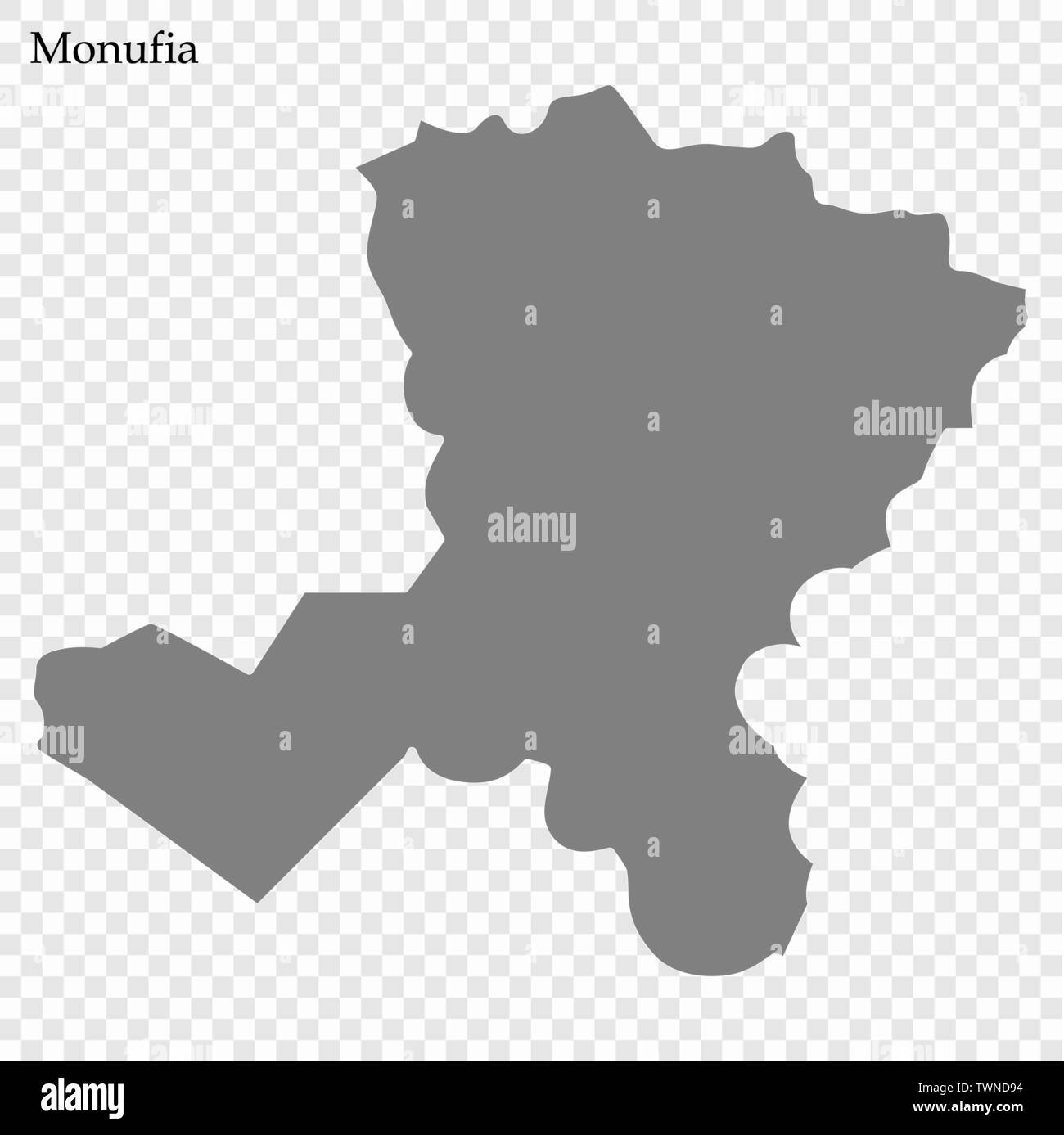 High Quality map of Monufia is a governorate of Egypt Stock Vector ...